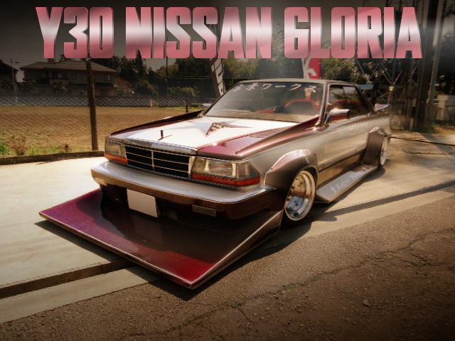 チバラギ街道レーサー!7色ラメ!デッパ!シルエットウイング!内装チンチラ!Y30日産グロリアの国内中古車を掲載