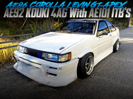 92後期4AGスワップ改AE101用4スロ!ワイドボディ化!2名乗車!AE86型カローラレビンGT-APEXの国内中古車を掲載