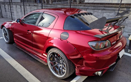 13B-MSP改BLITZスーチャー!eマネ・アルティメイト!ワイドボディ!ENDLESS製6-POT!SE3P型RX-8タイプEの国内中古車を掲載