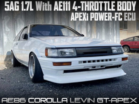 HKSクランク!4スロ仕様5AG型1.7L搭載!パワーFC制御!前後叩き出しワイド!!AE86カローラレビンGT-APEXの国内中古車を掲載