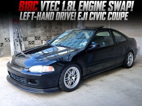 左ハンドル!B18C型VTEC 1.8Lエンジン公認!5速MT!エンケイRPF1履き!EJ1型シビッククーペの国内中古車を掲載