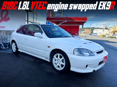 B18C型VTEC 1.8Lエンジンスワップ!ダッシュ貫通ロールケージ!EK9型シビックタイプRの国内中古車を掲載