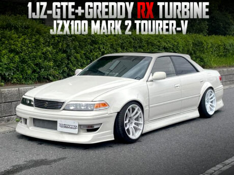 1JZ改トラストRXタービン!ワイドボディ化!5速MT公認!JZX100マークII Tourer Vの国内中古車を掲載