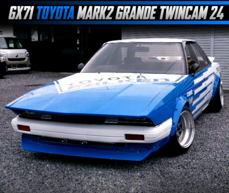 FALKENカラー!ロングノーズ!前後オバフェン!5速MT公認!GX71型マーク2グランデツインカム24の国内中古車を掲載